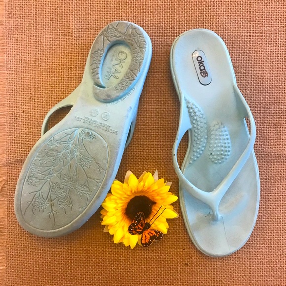 OKA b. | Shoes | Oka B Flat Flip Flop Sandal Size Medium In Baby Blue ...